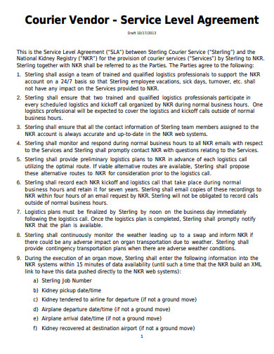 10+ Logistics Service Level Agreement Templates in PDF | Word