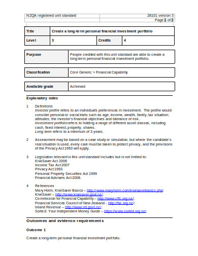 11+ Personal Investment Plan Templates in PDF | WORD