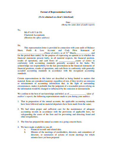11+ Management Representation Letter Templates in DOC | PDF