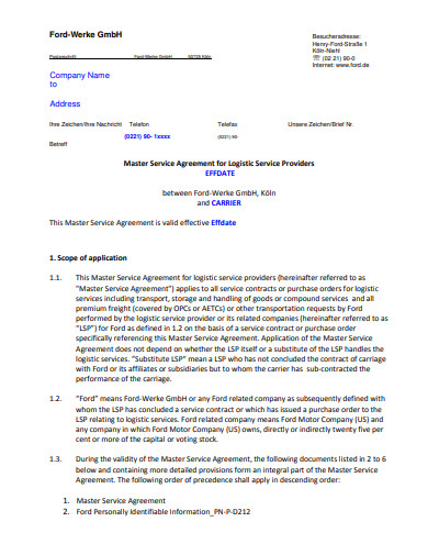 11+ Logistics Services Contract Templates in Google Docs | Word | Pages ...