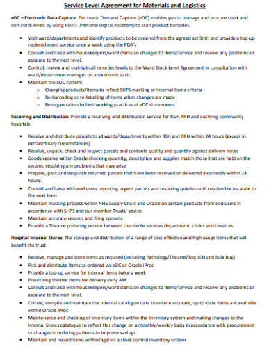 10+ Logistics Service Level Agreement Templates in PDF | Word