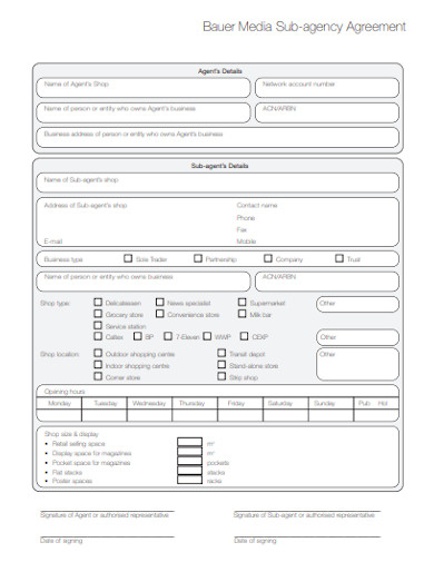 10+ Sub Agency Agreement Templates in PDF | WORD