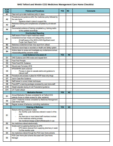 11+ Medication Audit Checklist Templates in PDF | DOC