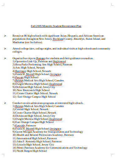 10+ Student Recruitment Plan Templates in PDF | MS Word