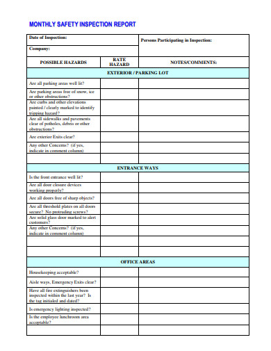 Fire Door Inspection Report Template Serat