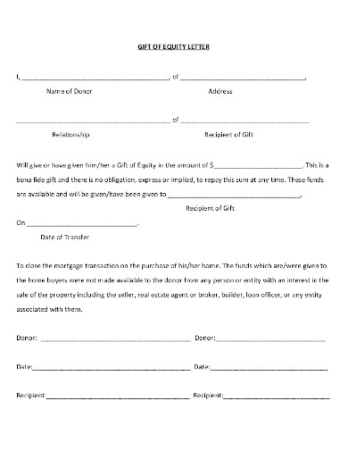 10+ Mortgage Gift Letter Templates in PDF | Word
