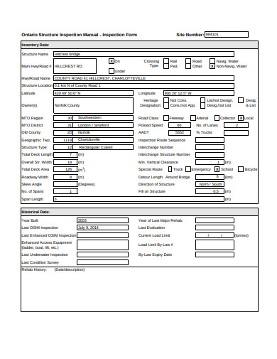 10+ Structure Inspection Form Templates in PDF | DOC