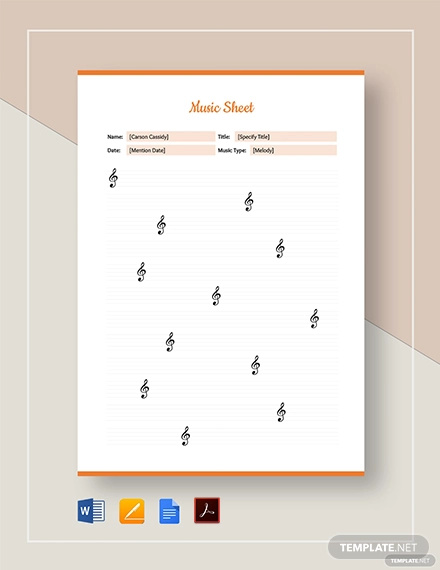 Sheet Music Template - 9+ Free Word, PDF Documents Download!