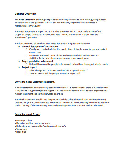 11+ Needs Statement Templates in PDF | DOC