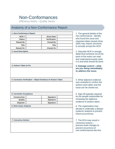 11+ Non Conformance Form Templates in PDF | DOC