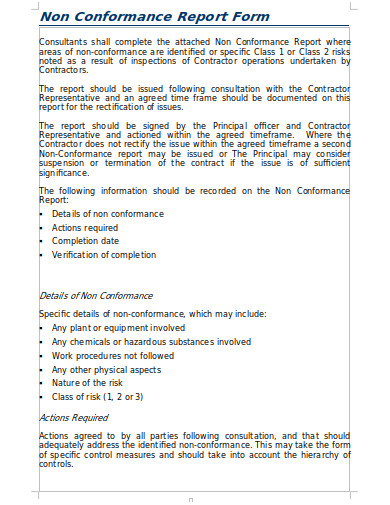 11+ Non Conformance Form Templates in PDF | DOC