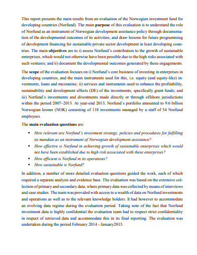 11+ Investment Evaluation Report Templates in PDF | WORD