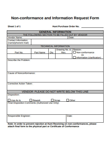 11+ Non Conformance Form Templates in PDF | DOC