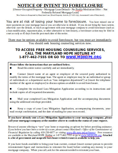 12+ Foreclosure Notice Templates in PDF | DOC