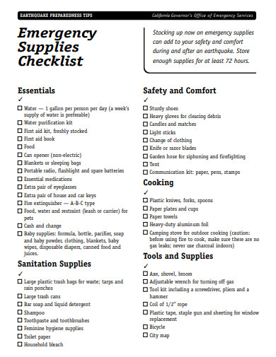 Office Supplies List Template
