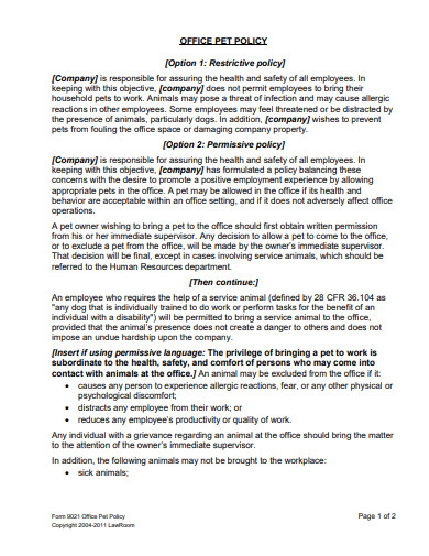 10+ Office Policy Templates in PDF | DOC