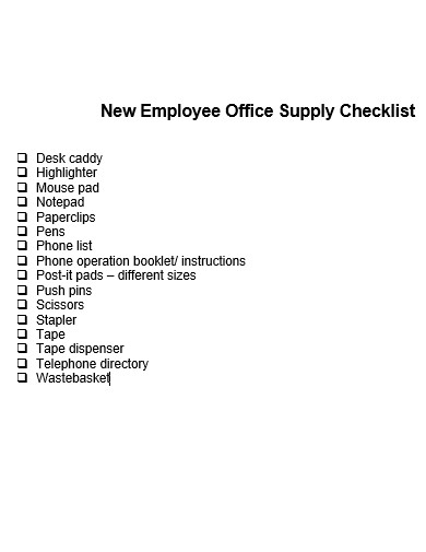 7+ Office Supply Checklist Templates in PDF | Word
