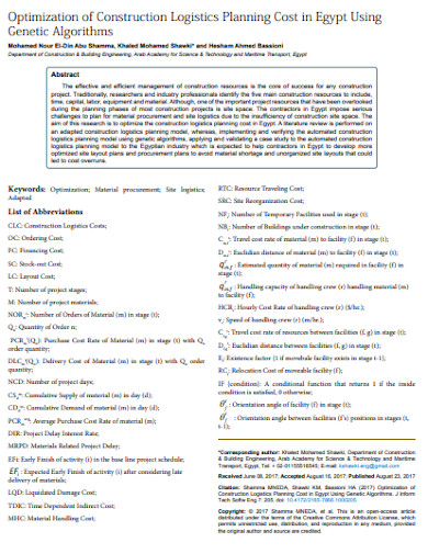 11+ FREE Construction Logistics Plan Templates in PDF | MS Word