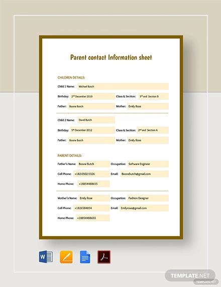 Information Sheet Template - 21+ Free Sample, Example Format Download