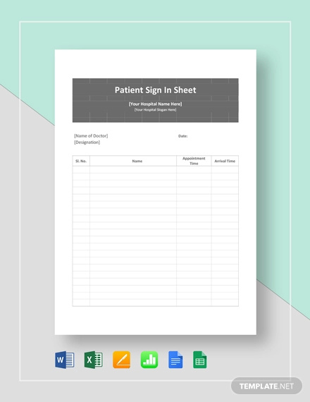 8+ Patient Sign In Sheet Templates