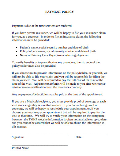 12+ Payment Policy Templates in PDF | MS Word | Google Docs