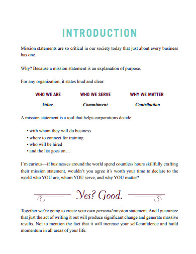 10 Personal Mission Statement Template For Students Template Monster