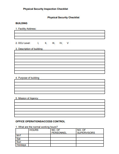 7 Physical Security Audit Checklist Templates In Doc PDF