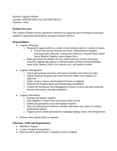10+ Logistics Planner Templates in PDF | MS Word