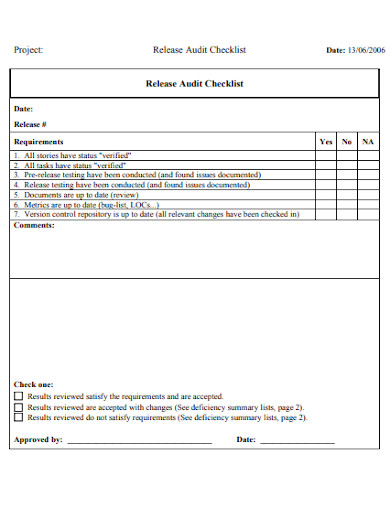 11+ Project Audit Checklist Templates in PDF | DOC