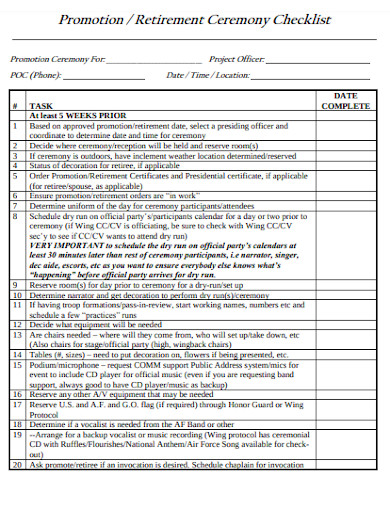 9 Retirement Party Checklist Templates In PDF 9 Retirement Party Checklist Templates In PDF