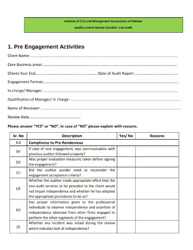 10+ Audit Review Checklist Templates in PDF | DOC