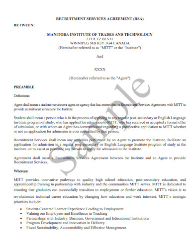 14+ Recruitment Agency Agreement Templates in PDF | WORD