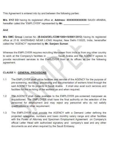 14+ Recruitment Agency Agreement Templates in PDF | WORD