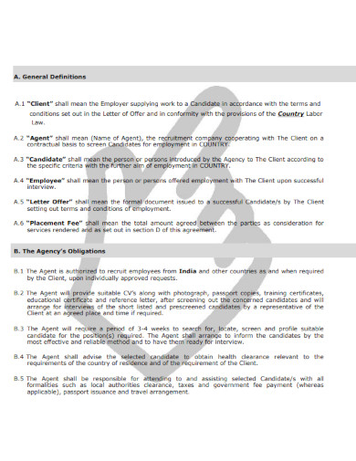 14+ Recruitment Agency Agreement Templates in PDF | WORD