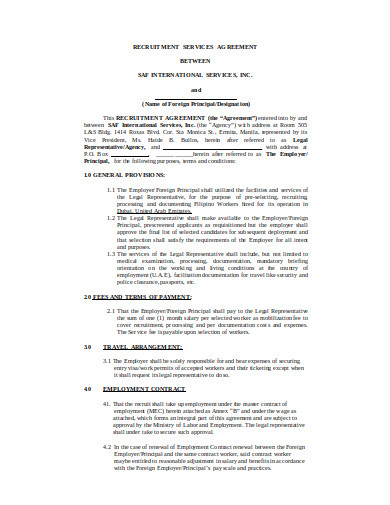 15+ Recruitment Agreement Templates in PDF | MS Word | Google Docs ...