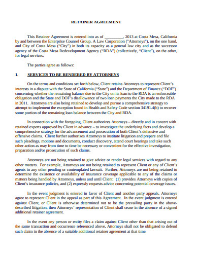 10+ Agency Retainer Agreement Templates in PDF | WORD