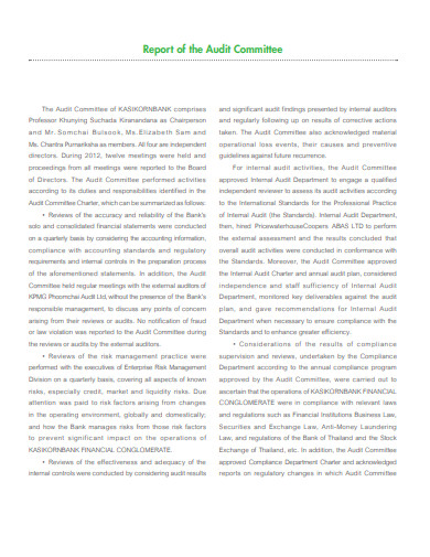 11+ Audit Committee Report Templates in PDF | Doc