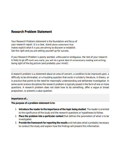 12 Research Problem Statement Templates In PDF MS Word Google Docs 