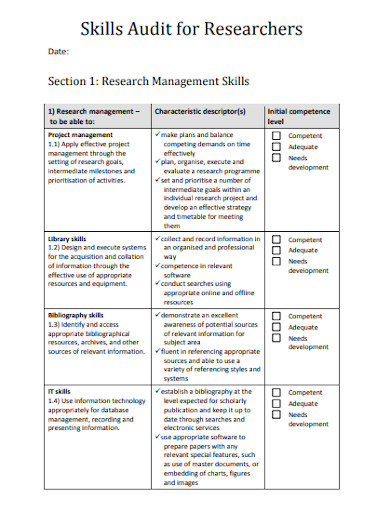 11 Skills Audit Form Templates In Pdf Word 