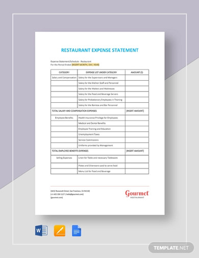 10+ Expenditure Statement Templates in Google Docs | Word | Pages | PDF ...