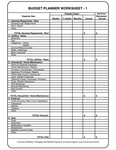 Free Household Budget Worksheet Pdf Tewsmatch