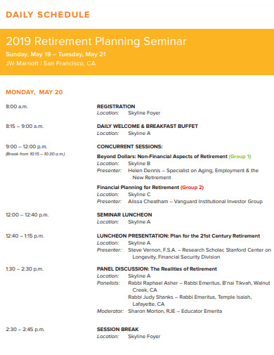 11+ Retirement Daily Schedule Templates in PDF | DOC