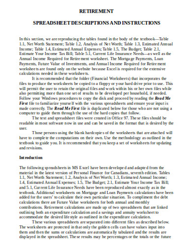7+ Retirement Spreadsheet Templates in PDF | DOC