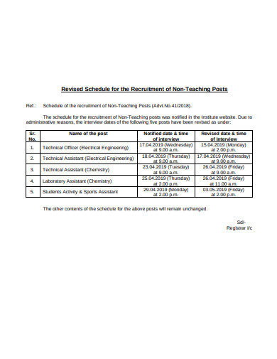6+ Recruitment Schedule Templates in PDF | MS Word