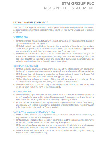 9+ Risk Appetite Statement Templates in PDF | DOC