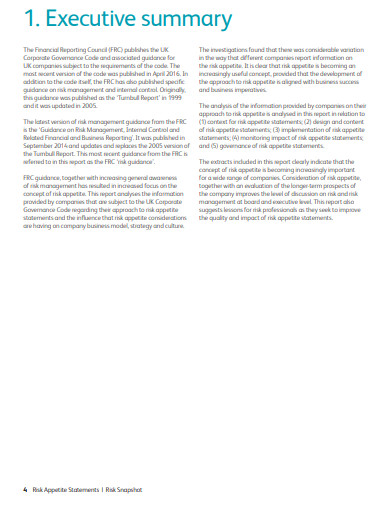 9+ Risk Appetite Statement Templates in PDF | DOC