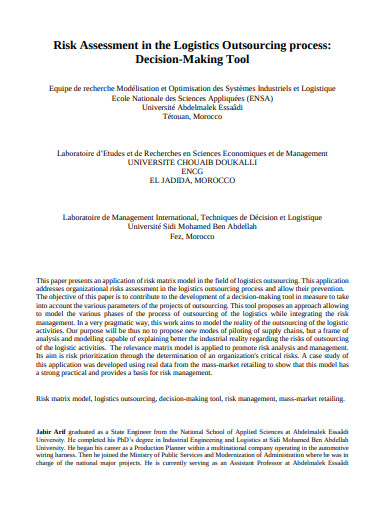 9+ Logistics Risk Assessment Templates in PDF | MS Word