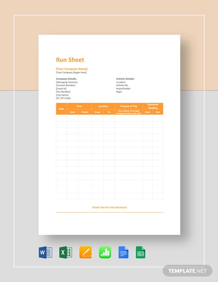 17+ Run Sheet Templates - PDF, DOC