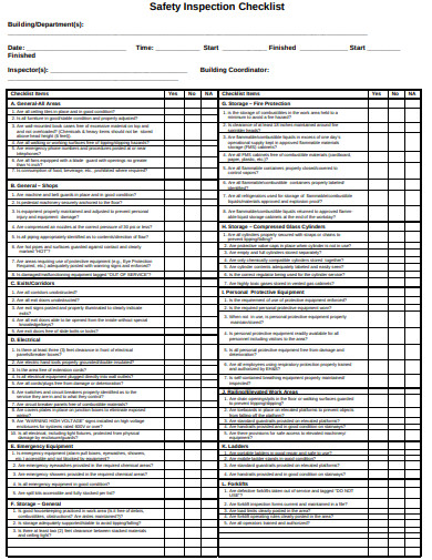 11+ Daily Safety Inspection Checklist and Form Templates in PDF | XLS | DOC