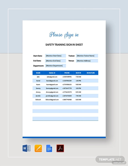 Training Sheet Template - 9+ Free PDF Format Download